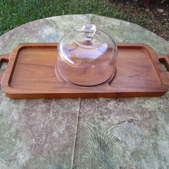 POMERANTZ | Dining | Vintage Mcm Pomerantz Teakwood Cheese Tray With ...